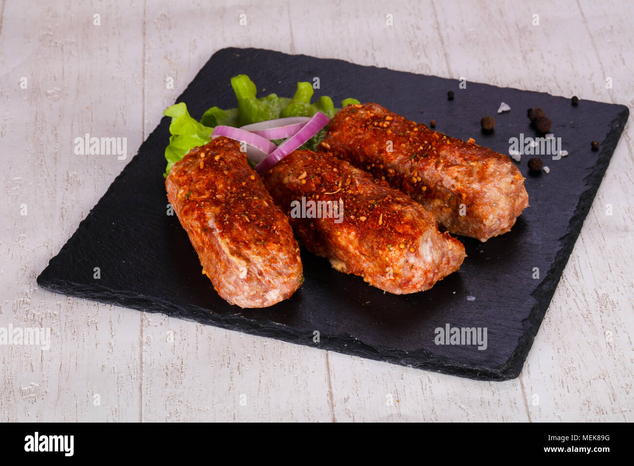 Raw pork cutlet - minced meat Stock Photo - Alamy