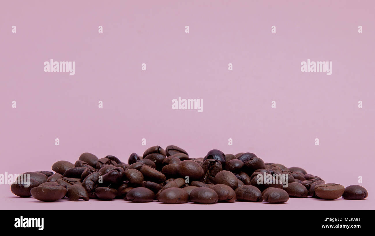 coffee beans on a pink background of a free place to insert from Stock ...