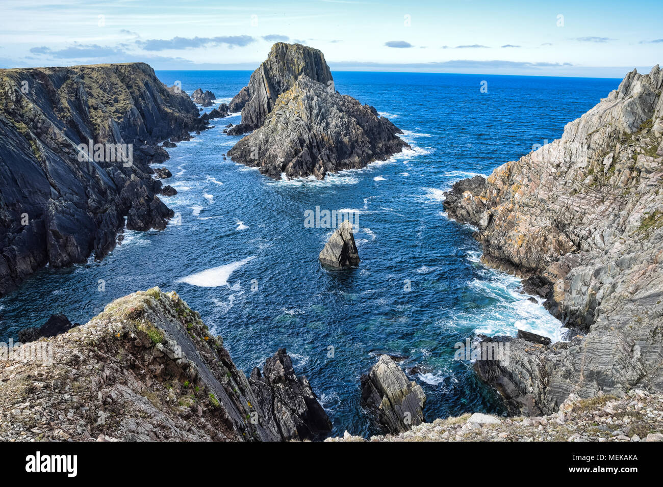 This is a rock island surrounded by sea cliffs. This photoghaph was ...