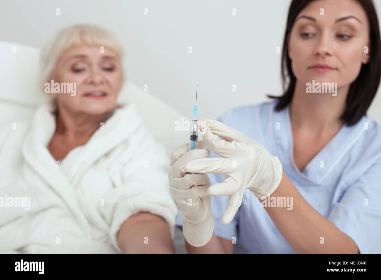 Beautiful nurse injection hi-res stock photography and images - Alamy