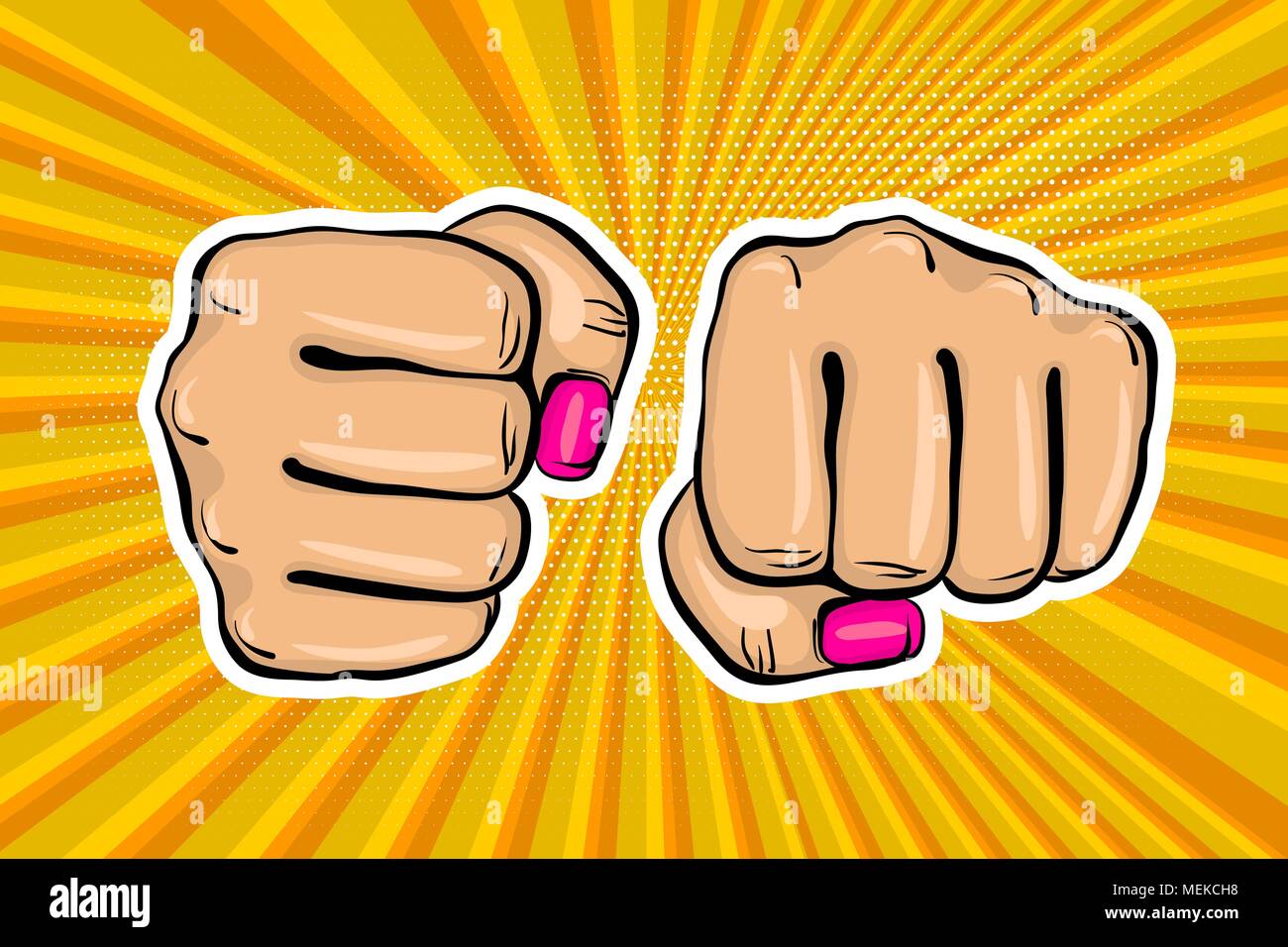 Girl woman power fist pop art style Stock Vector Image & Art - Alamy