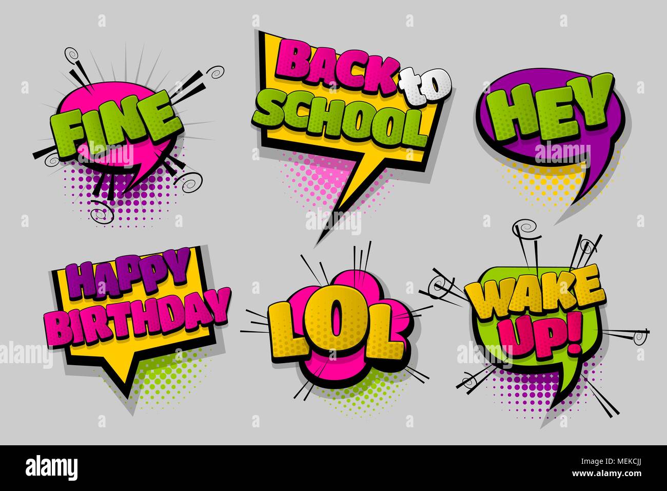 Set comic text speech bubble pop art Stock Vector Image & Art - Alamy