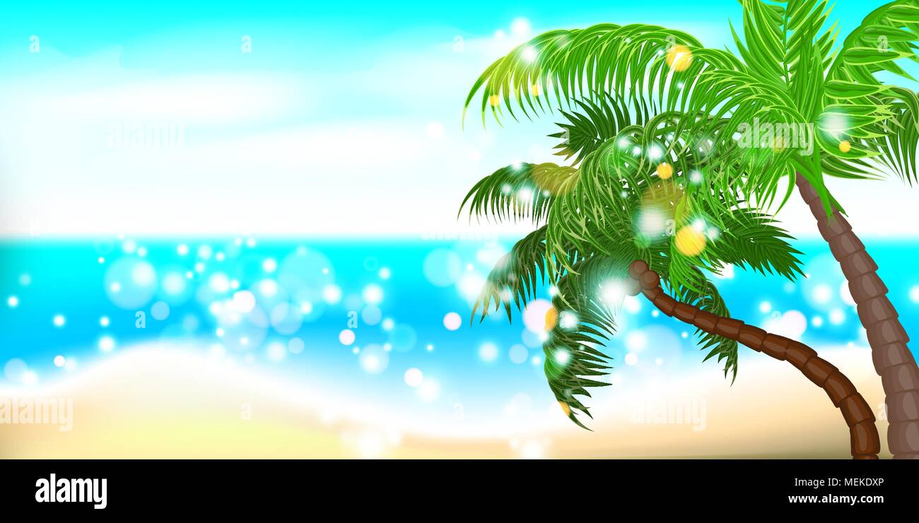 Summer season palm beach Stock Vector Images - Alamy