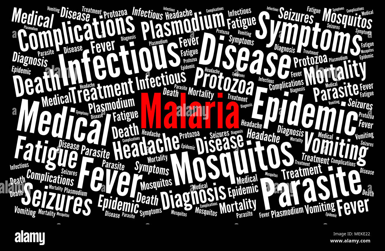 Malaria word cloud illustration Stock Photo - Alamy