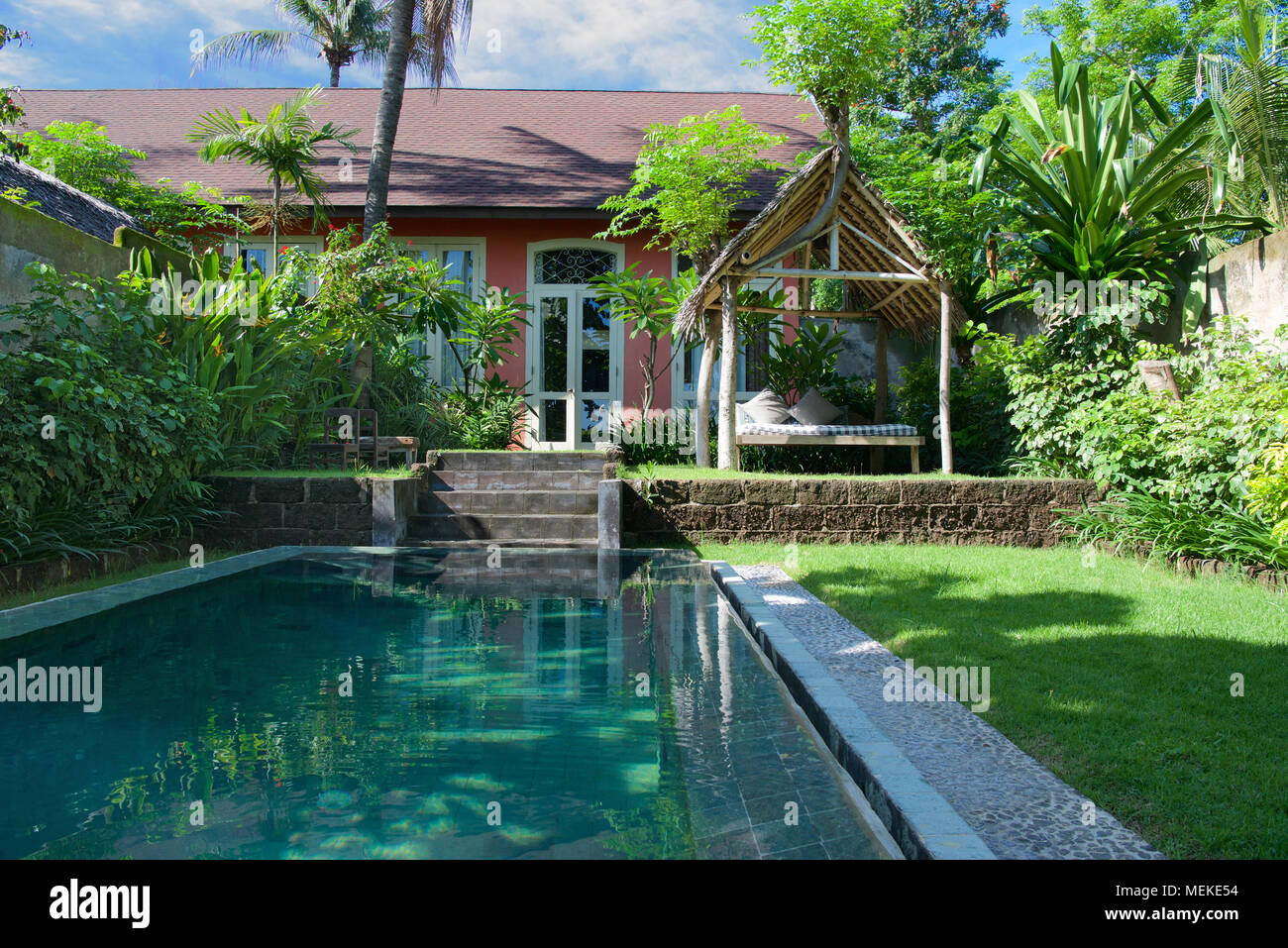 Cottage with private pool Tugu Resort Tanjung Lombok Indonesia Stock ...