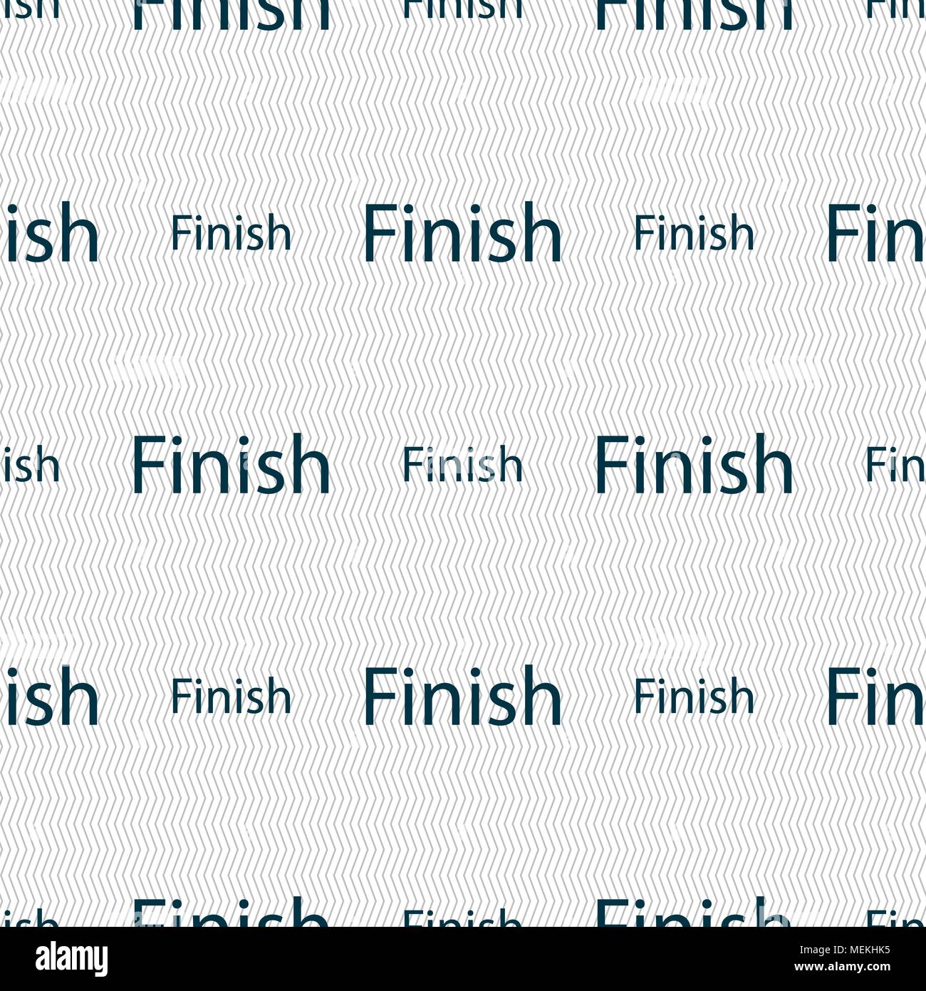 Finish sign icon. Power button. Seamless abstract background with ...