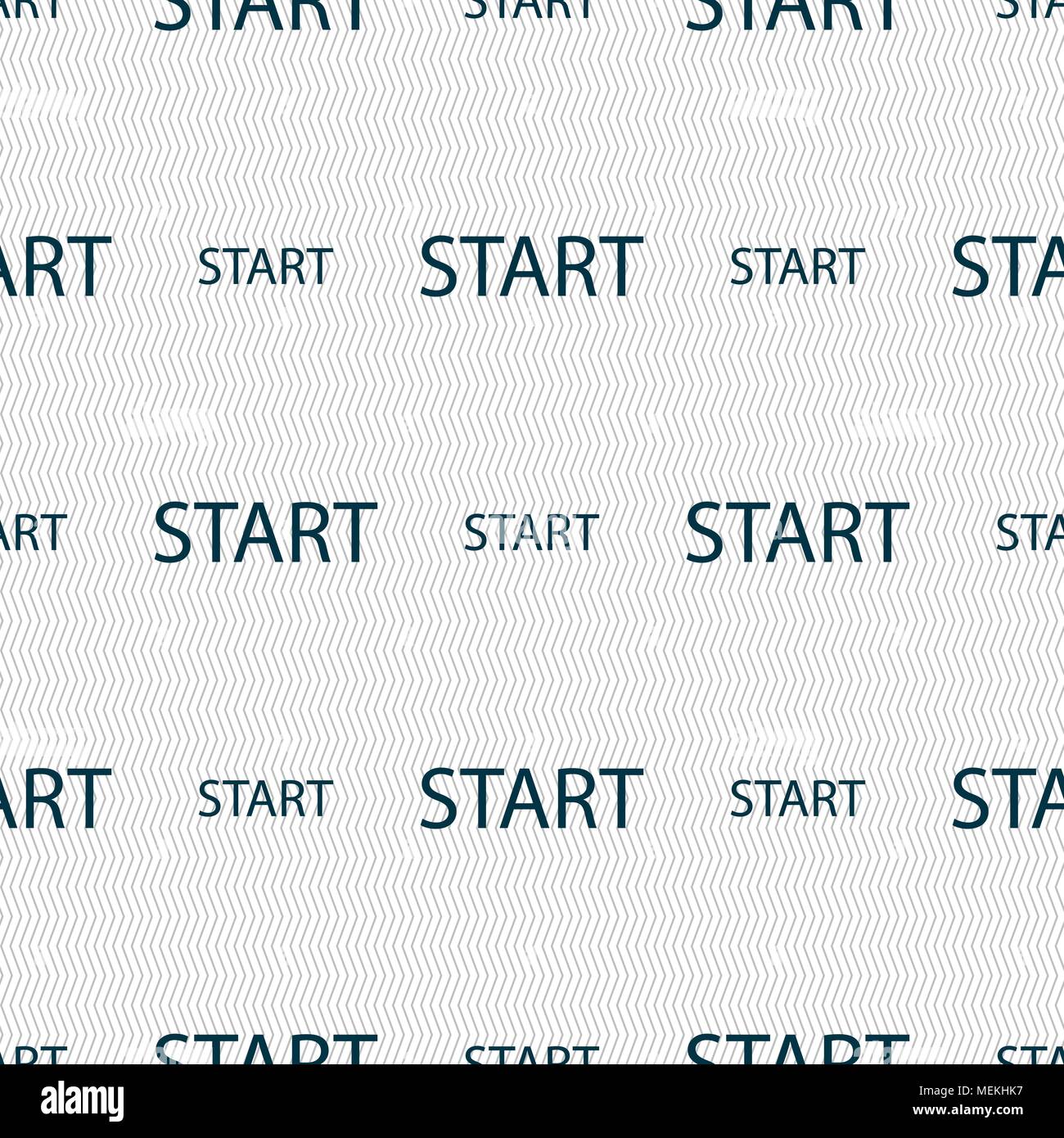 Start engine sign icon. Seamless abstract background with geometric ...