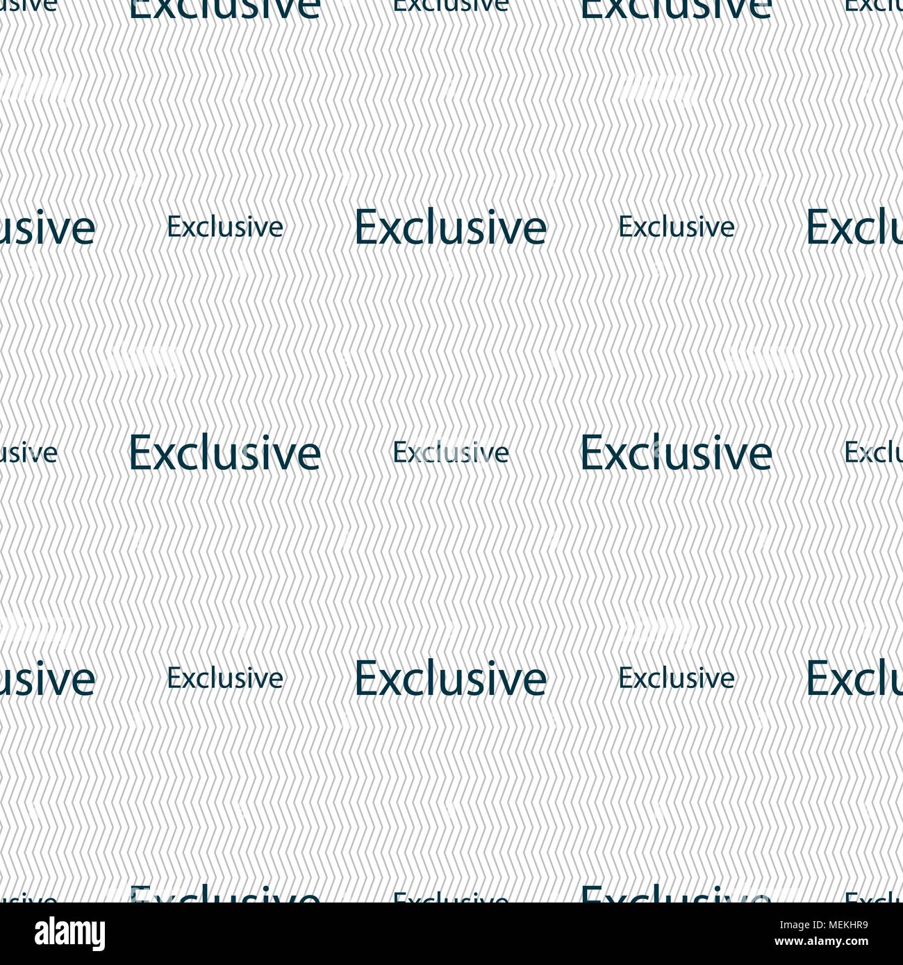 Exclusive sign icon. Special offer symbol. Seamless abstract background ...