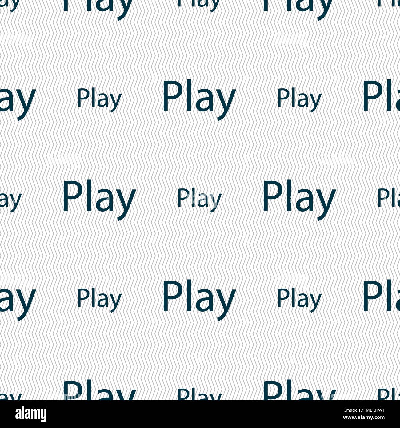 Play sign icon. symbol. Seamless abstract background with geometric ...