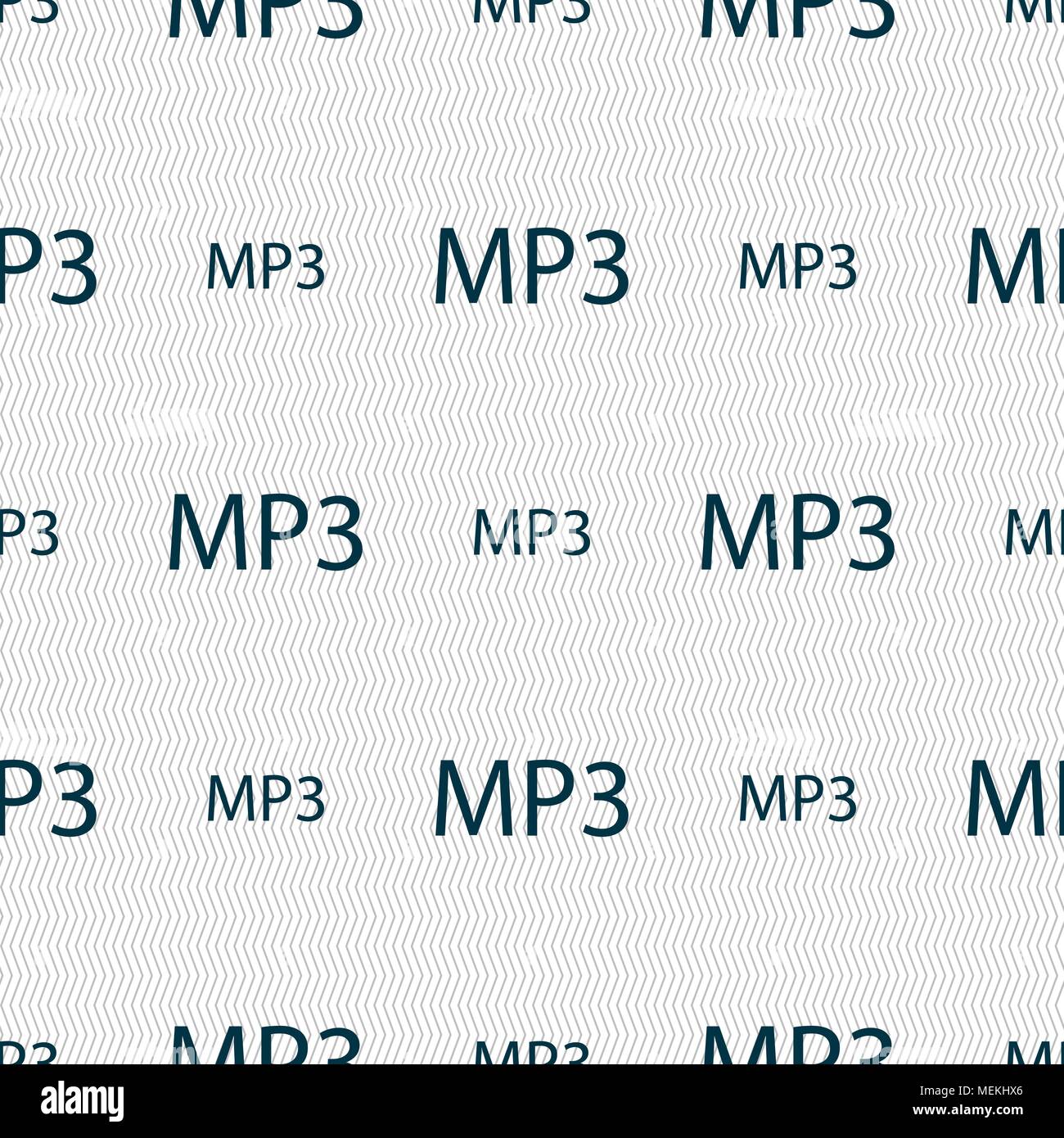 Mp3 music format sign icon. Musical symbol. Seamless abstract ...
