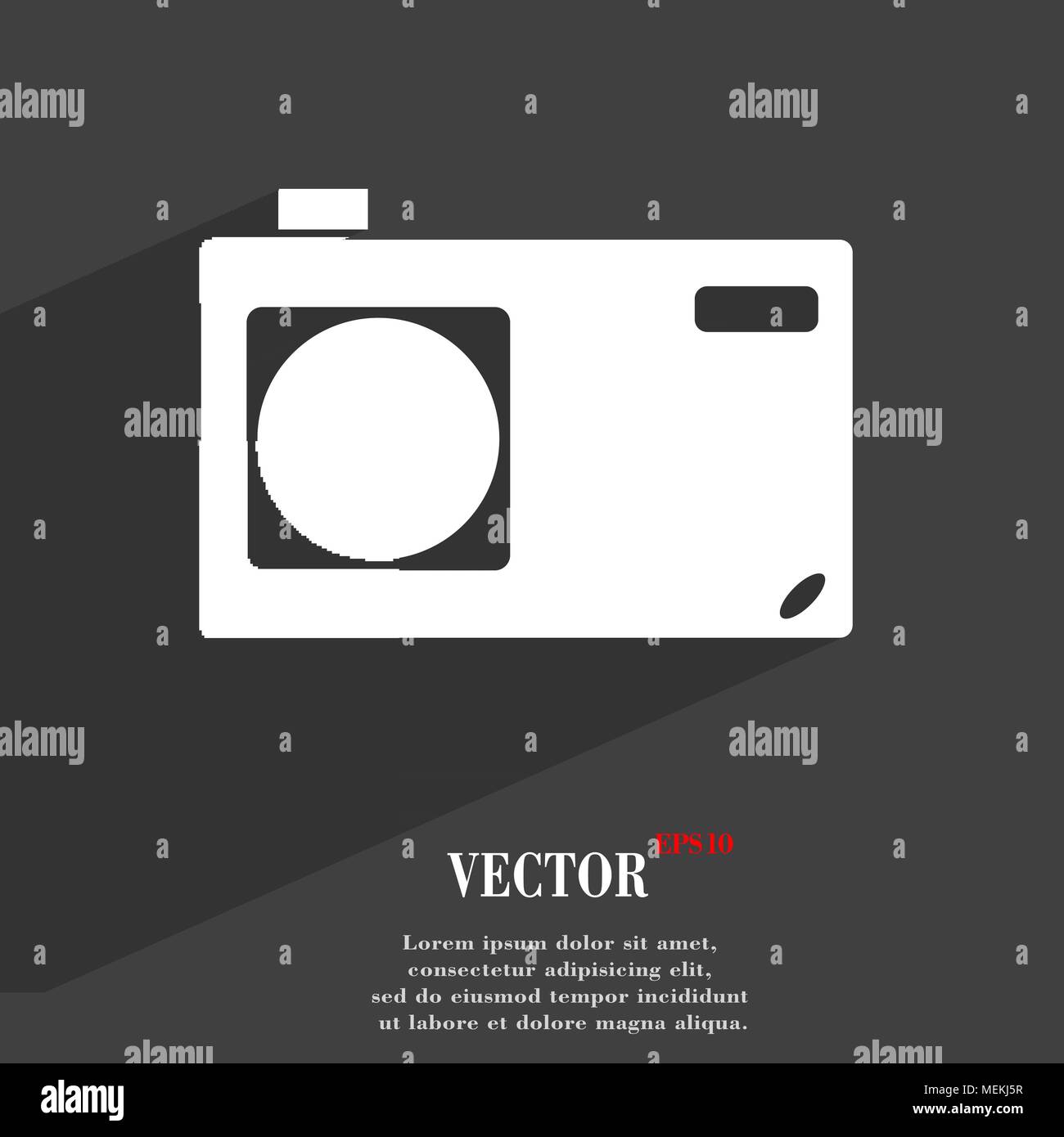 Photo camera icon symbol Flat modern web design with long shadow and ...