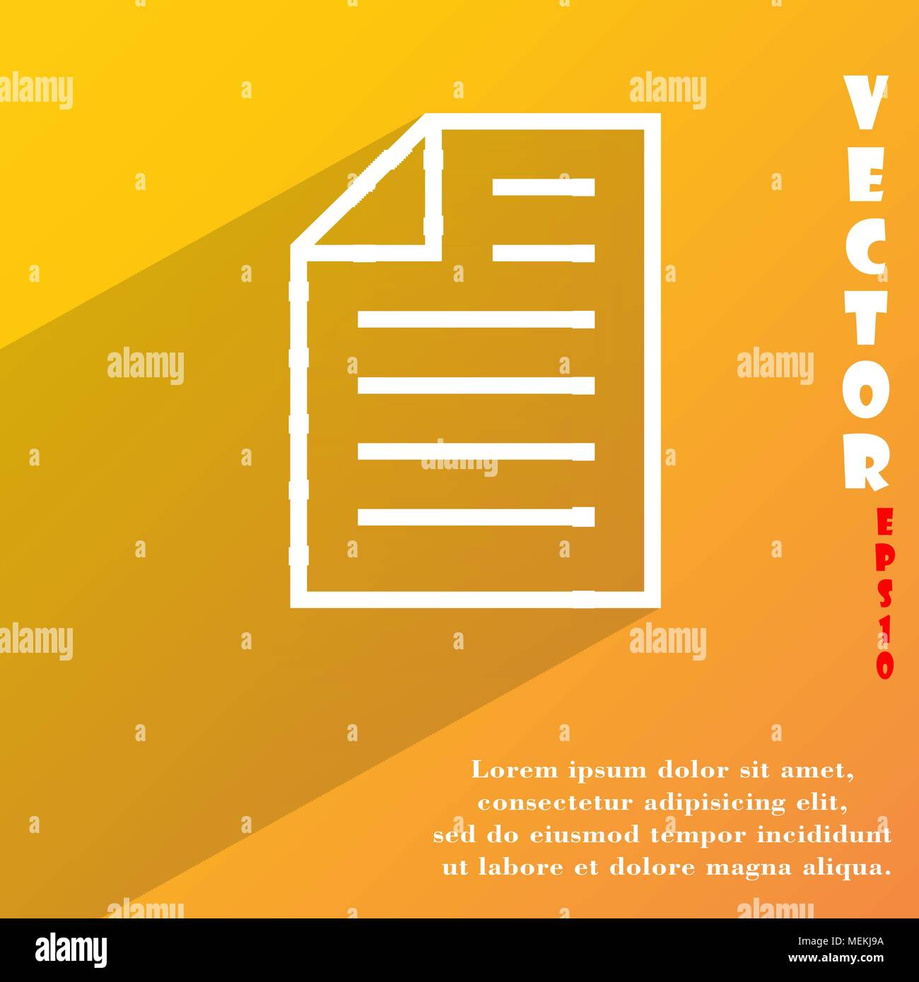 Text file icon symbol Flat modern web design with long shadow and space ...