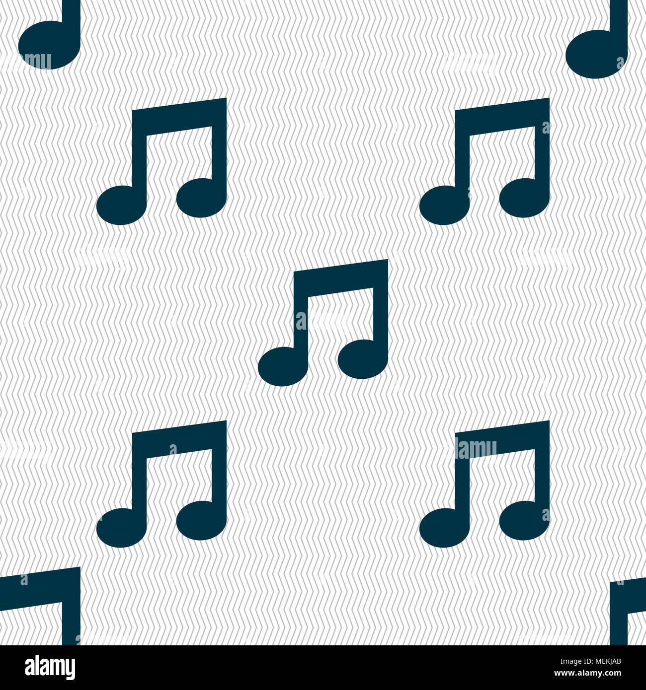Music note sign icon. Musical symbol. Seamless abstract background with ...