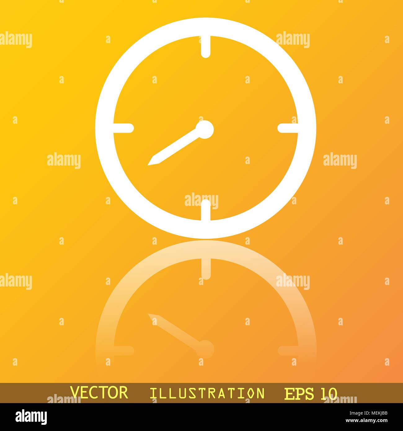 Timer icon symbol Flat modern web design with reflection and space for ...