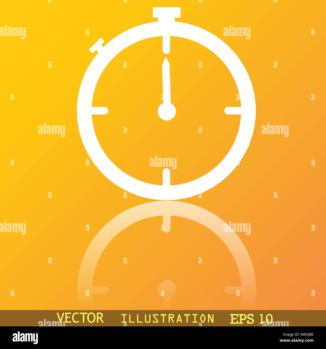 Timer icon symbol Flat modern web design with reflection and space for ...