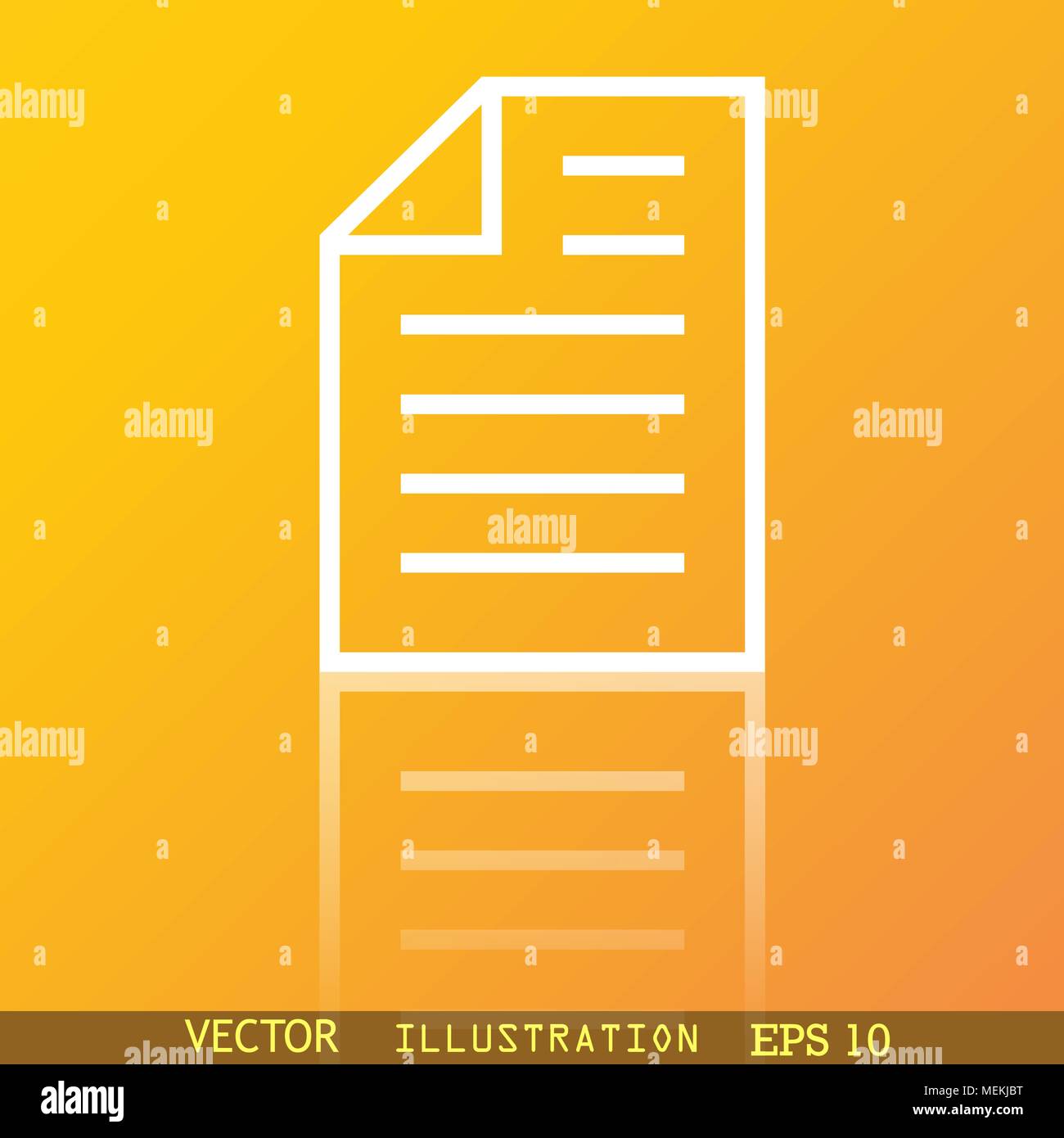 Text file icon symbol Flat modern web design with reflection and space ...