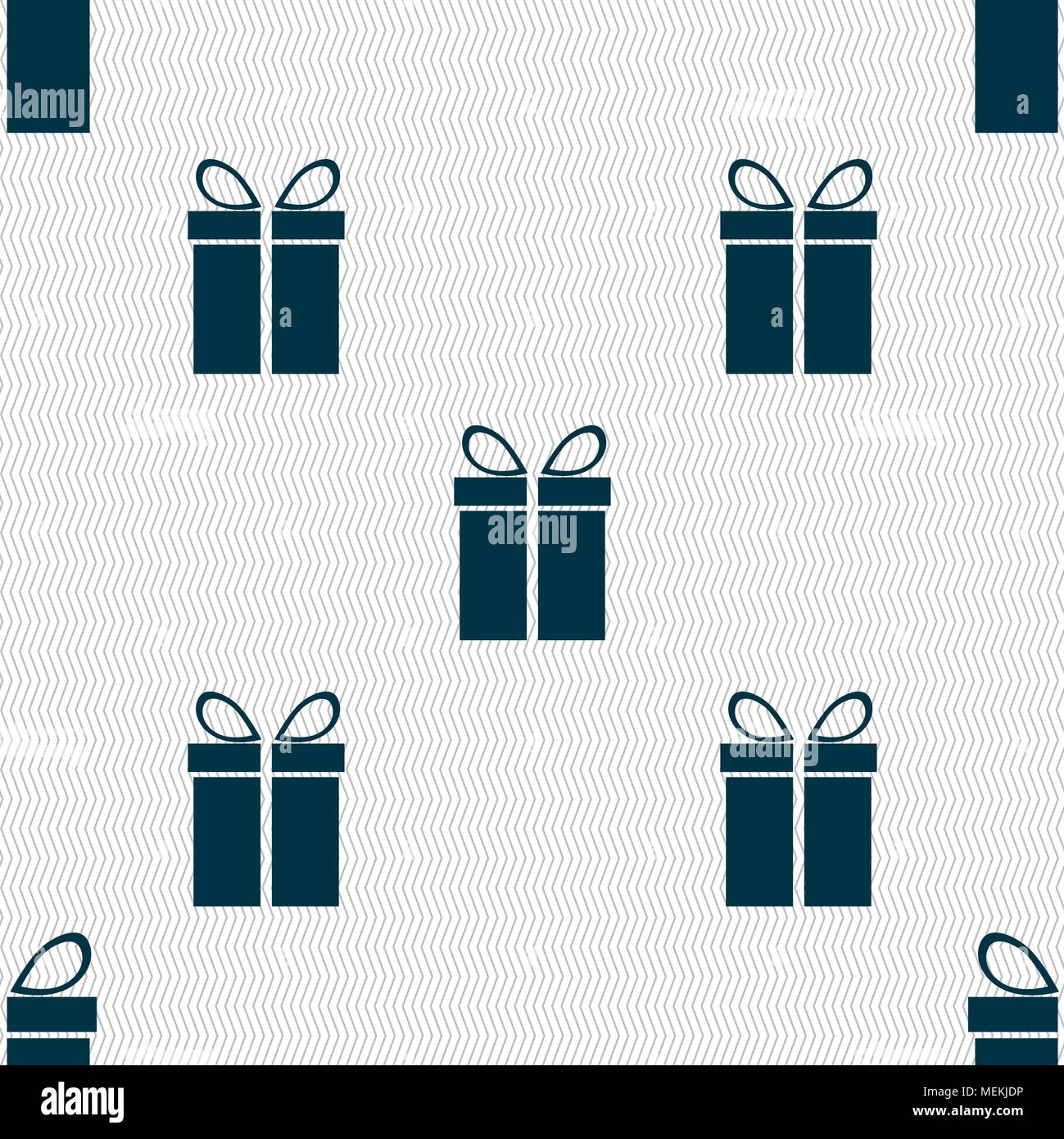 Gift box sign icon. Present symbol. Seamless abstract background with ...