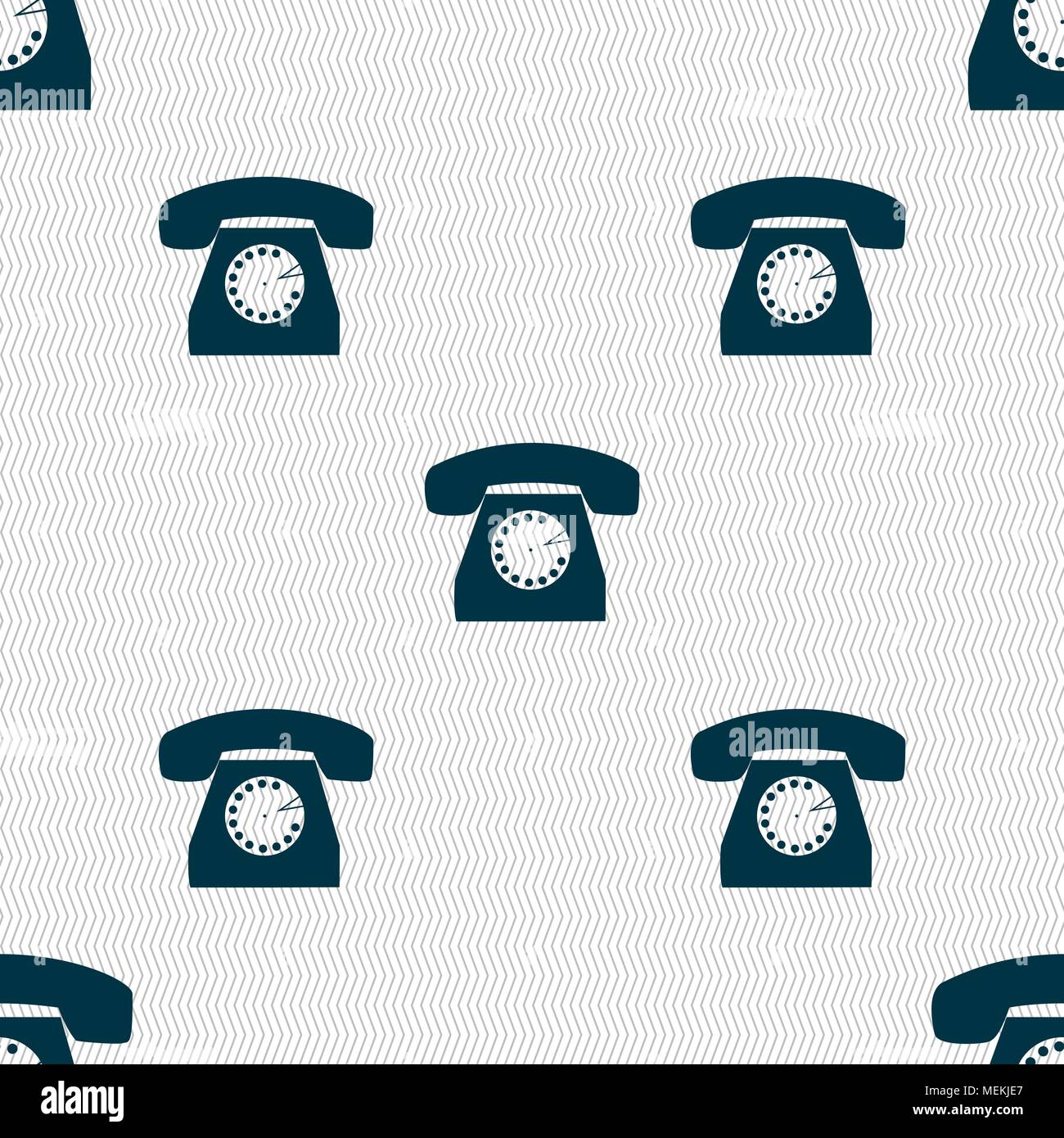 Retro telephone icon symbol. Seamless abstract background with ...