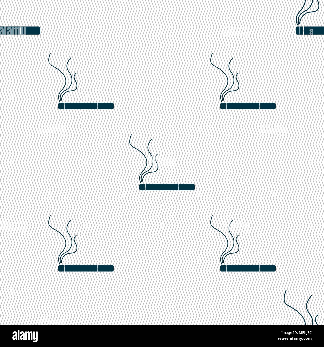 Smoking sign icon. Cigarette symbol. Seamless abstract background with ...