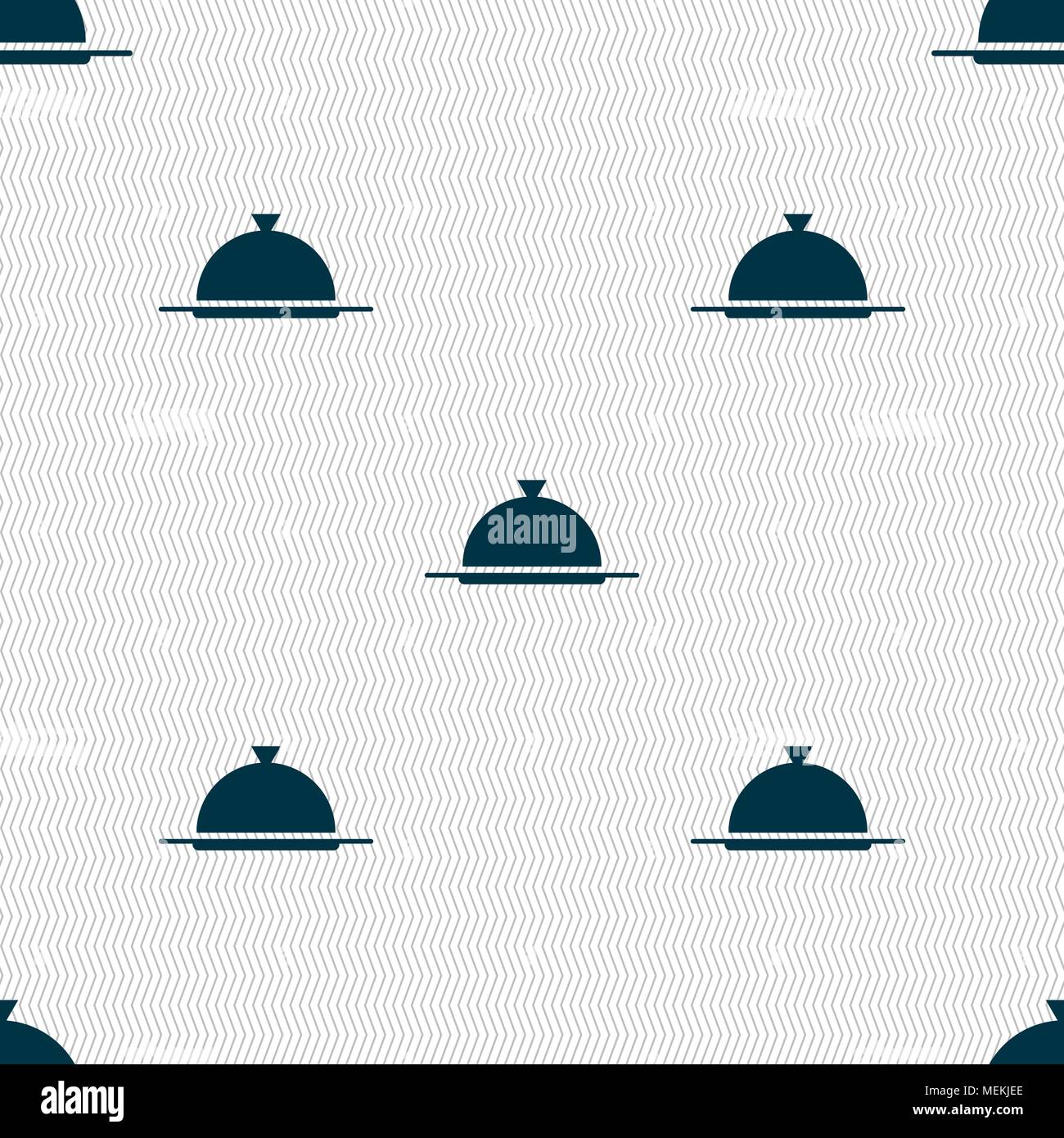 Food platter serving sign icon. Table setting in restaurant symbol ...