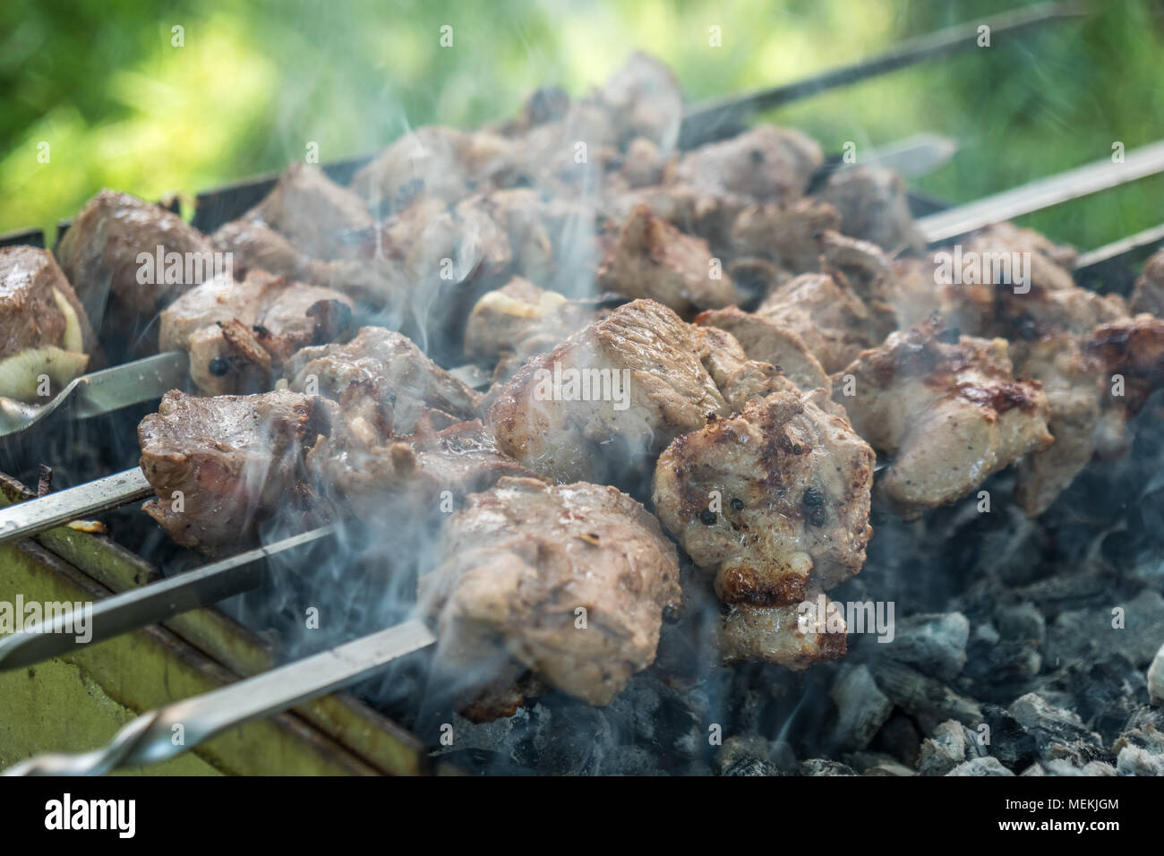Georgian mtsvadi shashlik preparation hi-res stock photography and ...