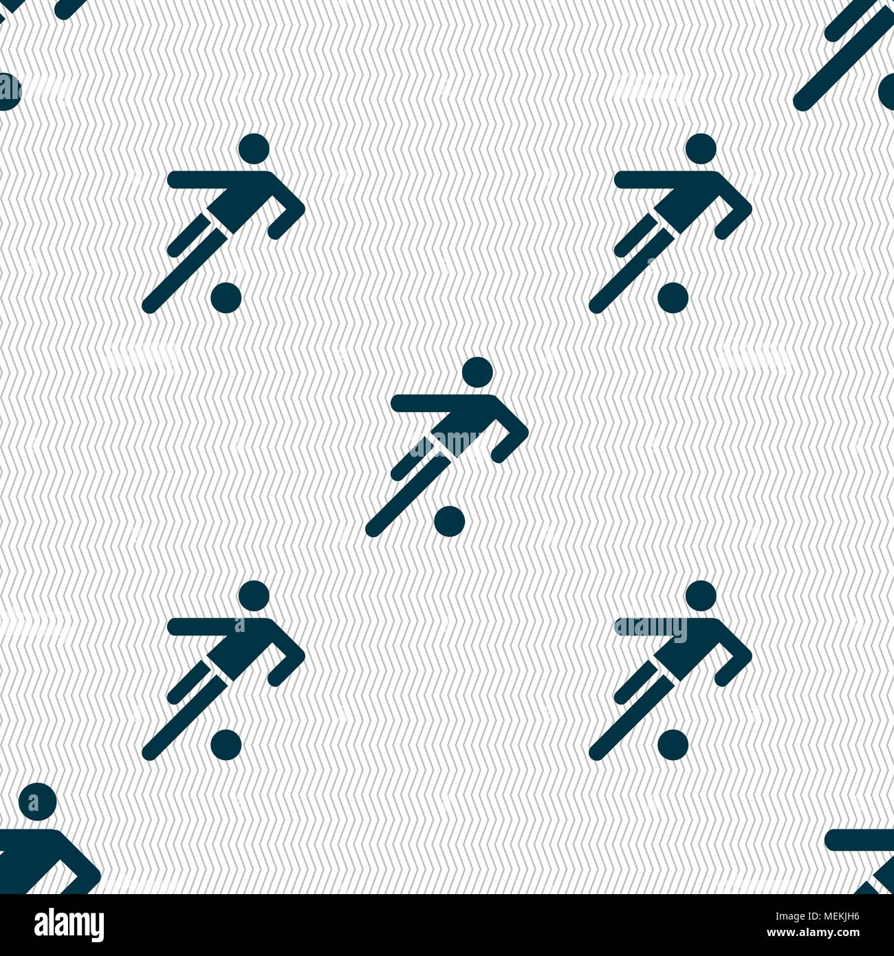 football player icon. Seamless abstract background with geometric ...
