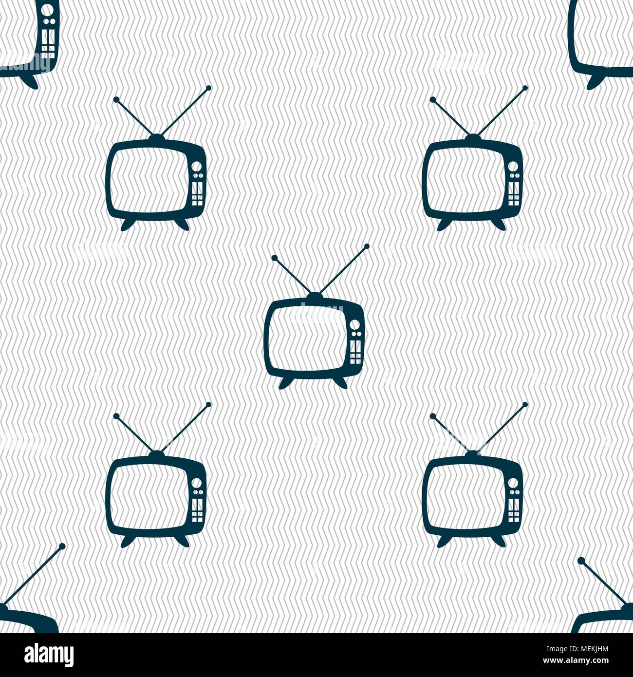Retro TV mode sign icon. Television set symbol. Seamless abstract ...