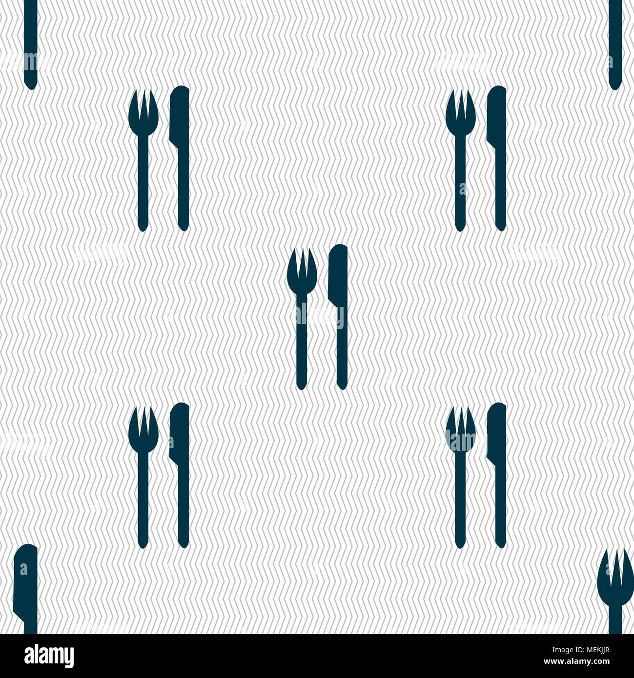 Eat sign icon. Cutlery symbol. Fork and knife. Seamless abstract ...