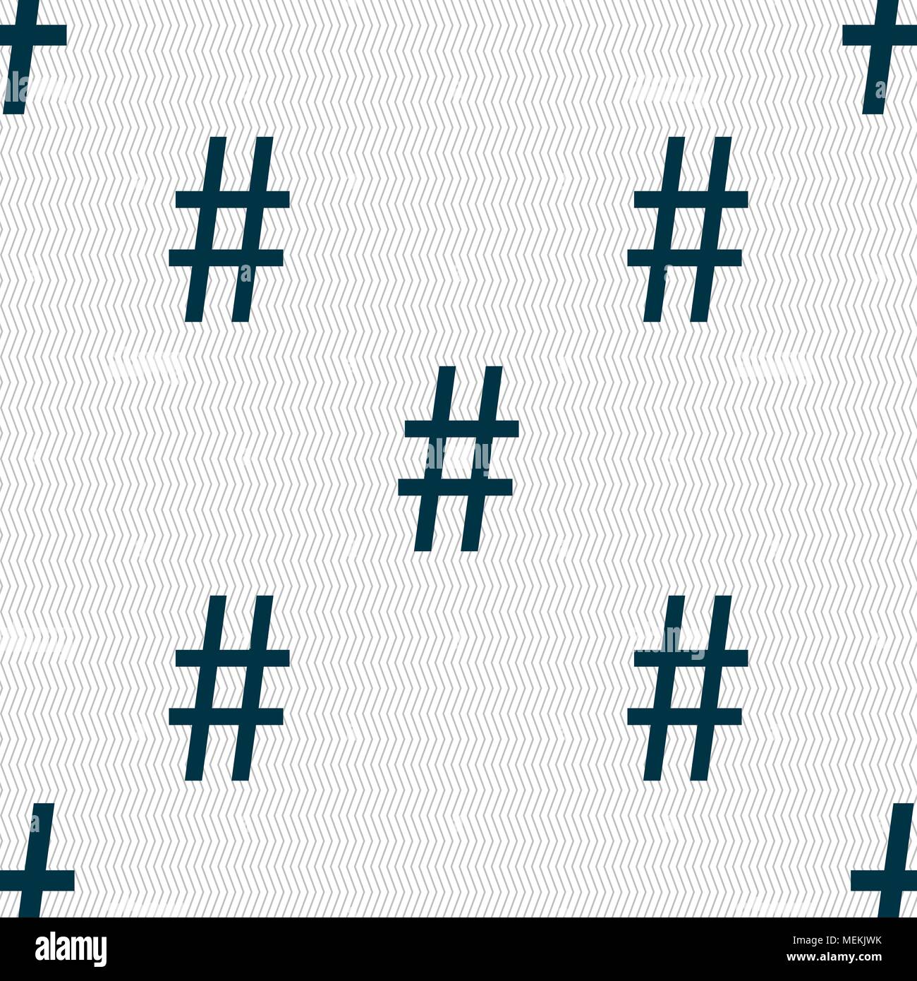 hash tag icon. Seamless abstract background with geometric shapes ...