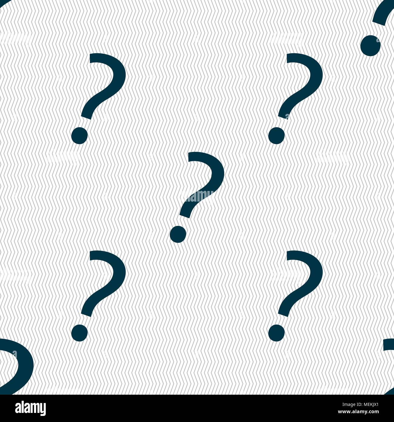 Question mark sign icon. Help symbol. FAQ sign. Seamless abstract ...