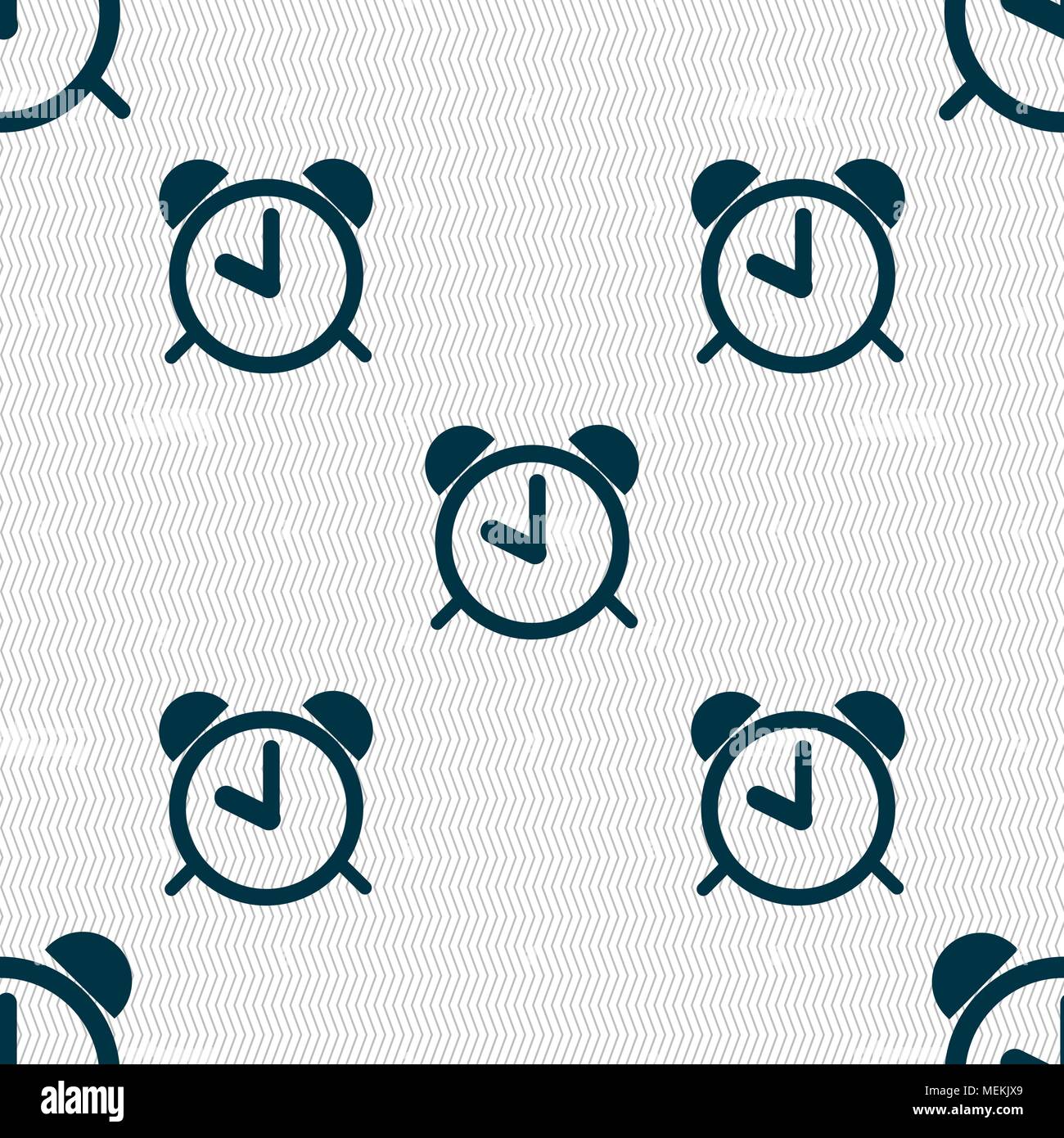 Alarm clock sign icon. Wake up alarm symbol. Seamless abstract ...
