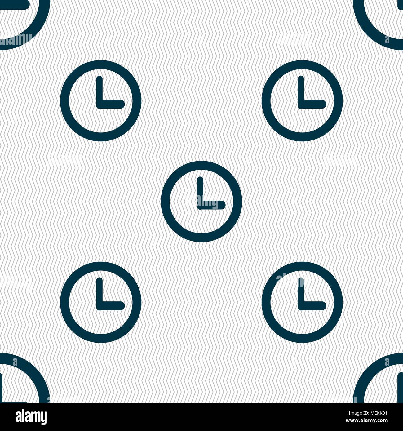 Clock sign icon. Mechanical clock symbol. Seamless abstract background ...