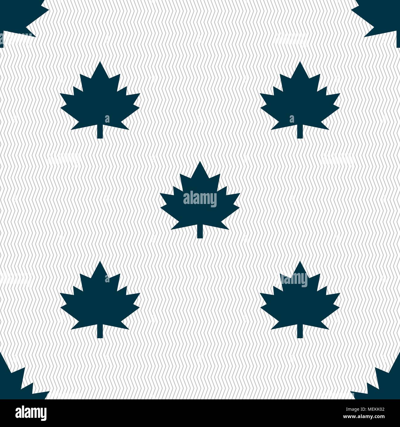 Maple leaf icon. Seamless abstract background with geometric shapes ...