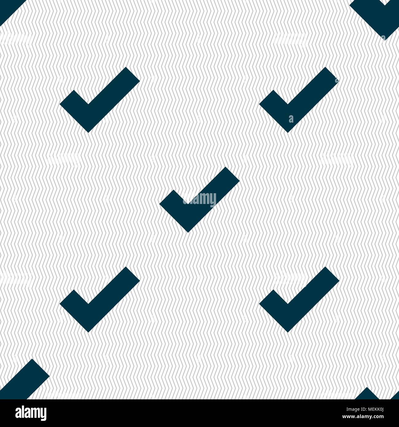 Check mark sign icon . Confirm approved symbol. Seamless abstract ...