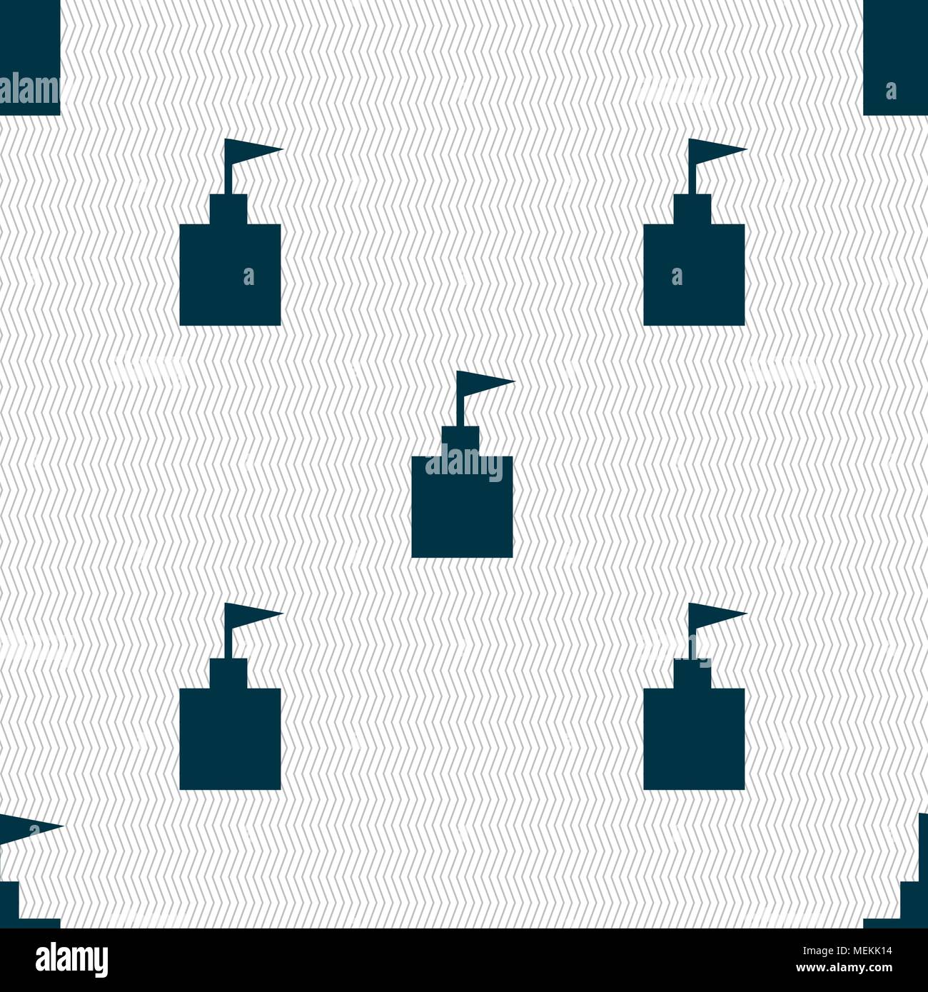 tower icon. Set Flat modern. Seamless abstract background with ...