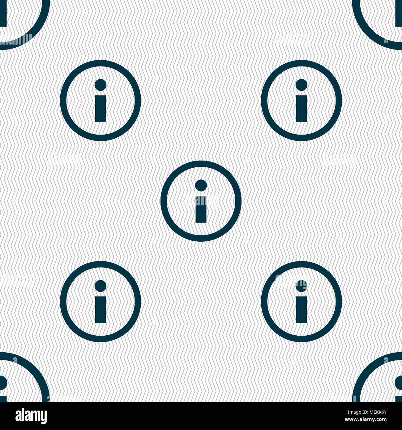 Information sign icon. Info speech bubble symbol. Seamless abstract ...