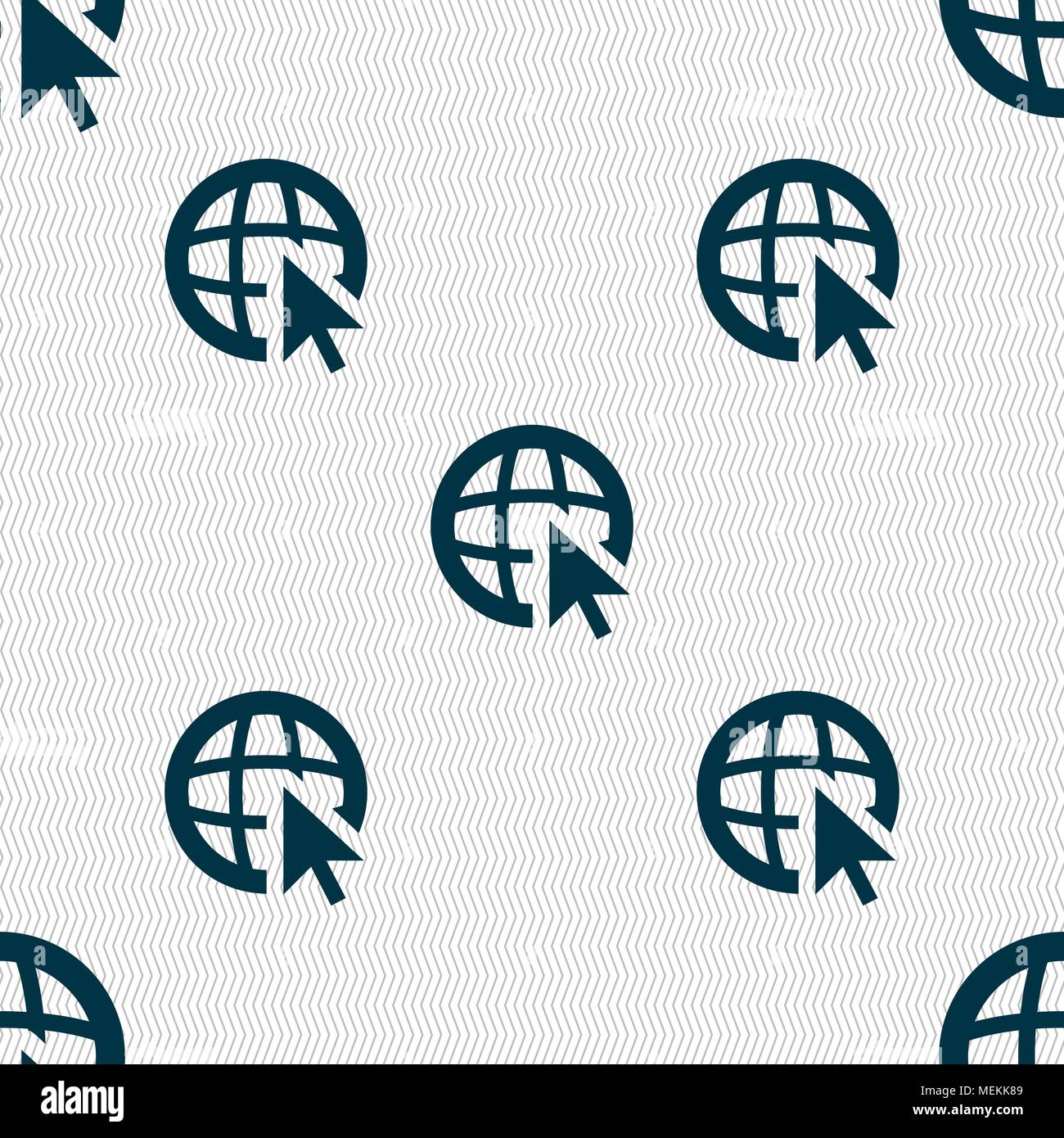 Internet sign icon. World wide web symbol. Cursor pointer. Seamless abstract background with ...