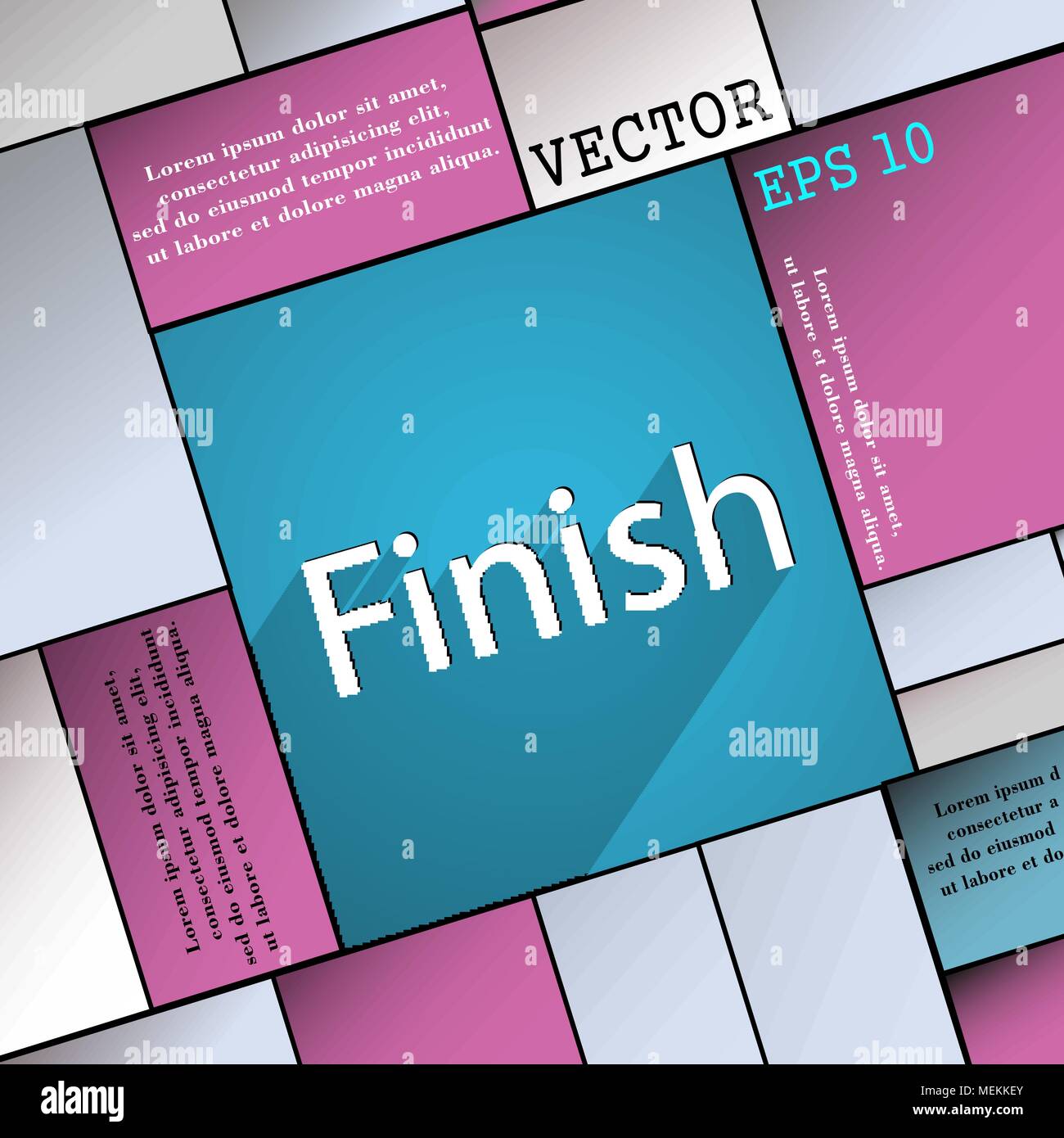 Finish icon symbol Flat modern web design with long shadow and space ...