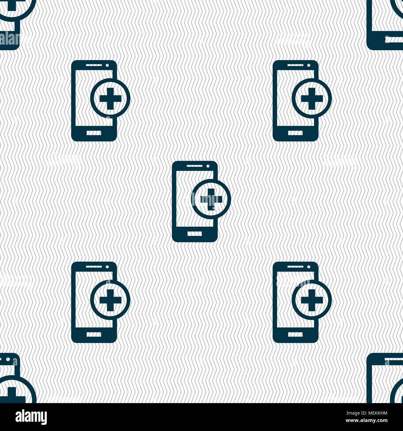 Mobile devices sign icon. with symbol plus. Seamless abstract ...