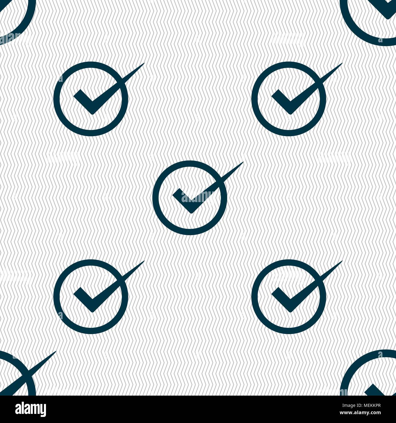 Check Mark Sign Icon Checkbox Button Seamless Abstract Background With Geometric Shapes