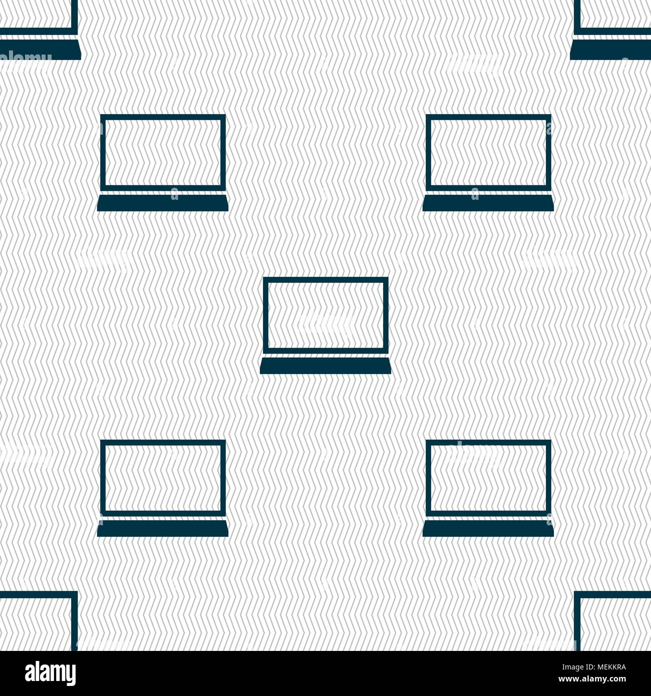 Laptop sign icon. Notebook pc symbol. Seamless abstract background with ...