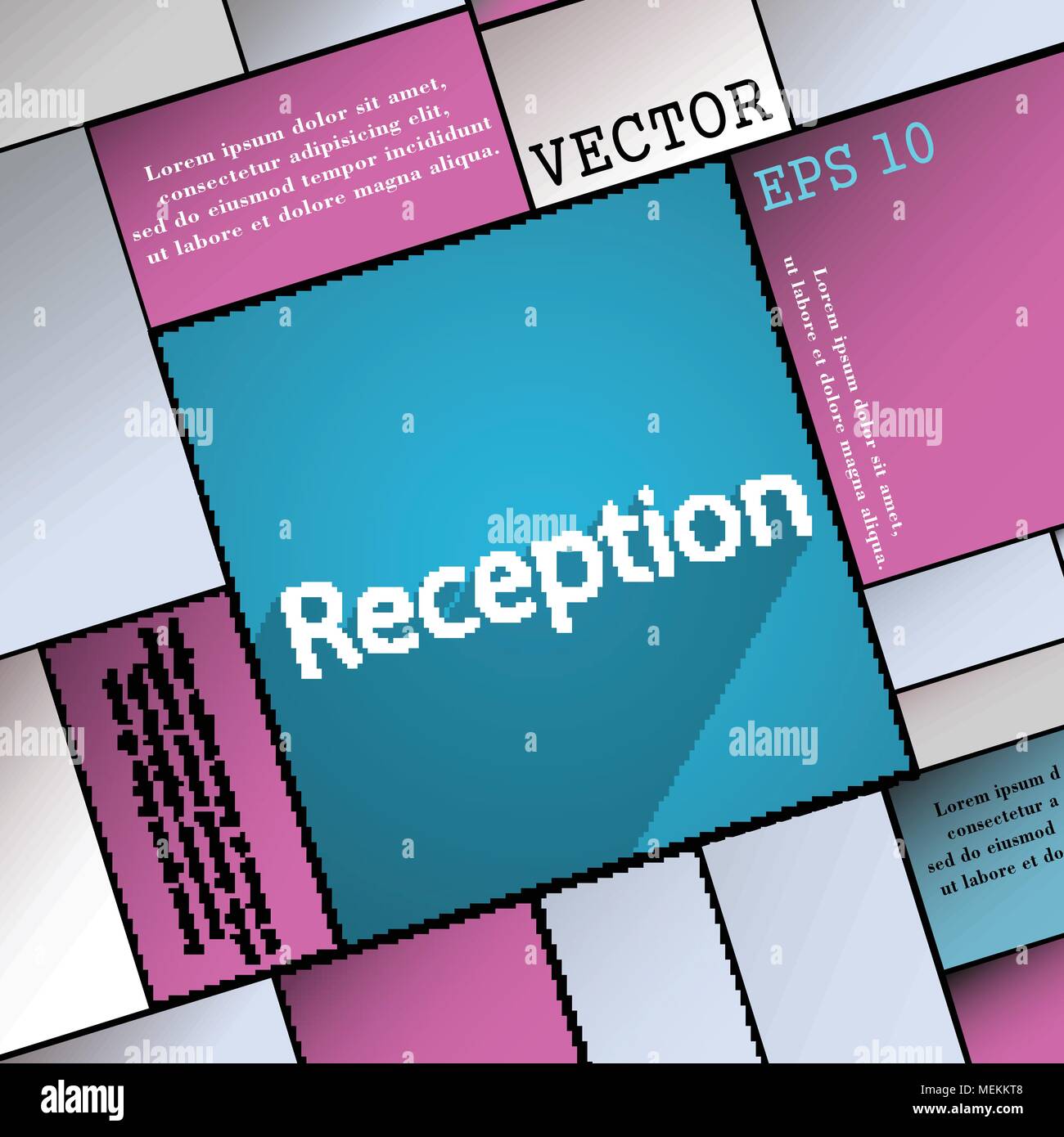 Reception icon symbol Flat modern web design with long shadow and space ...