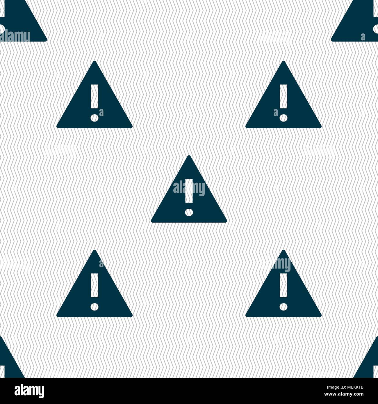 Attention sign icon. Exclamation mark. Hazard warning symbol. Seamless ...
