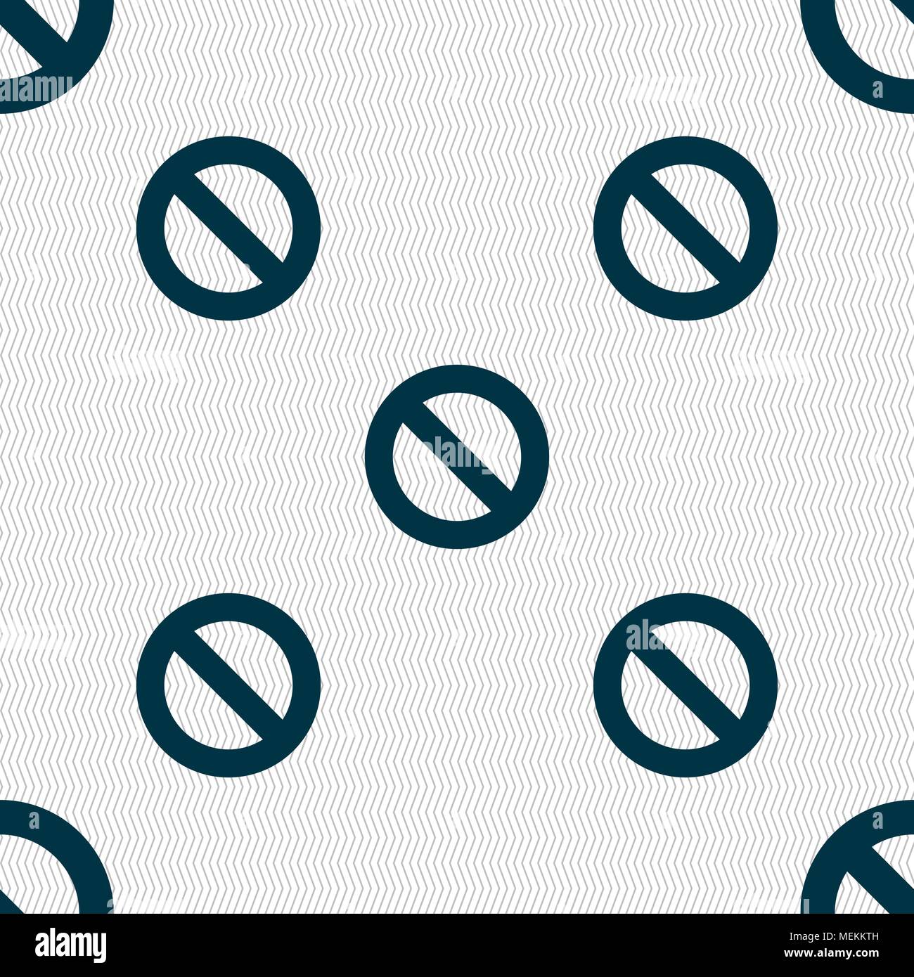 Stop sign icon. Prohibition symbol. No sign. Seamless abstract ...