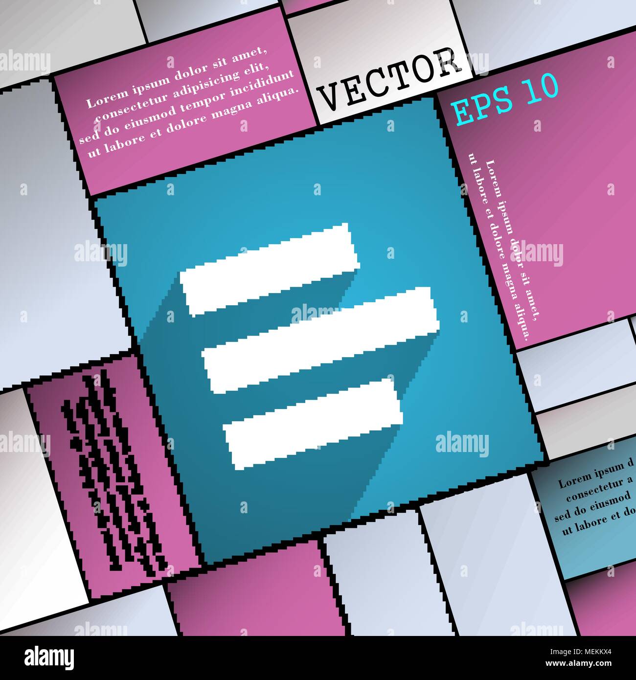 Left-aligned icon symbol Flat modern web design with long shadow and ...