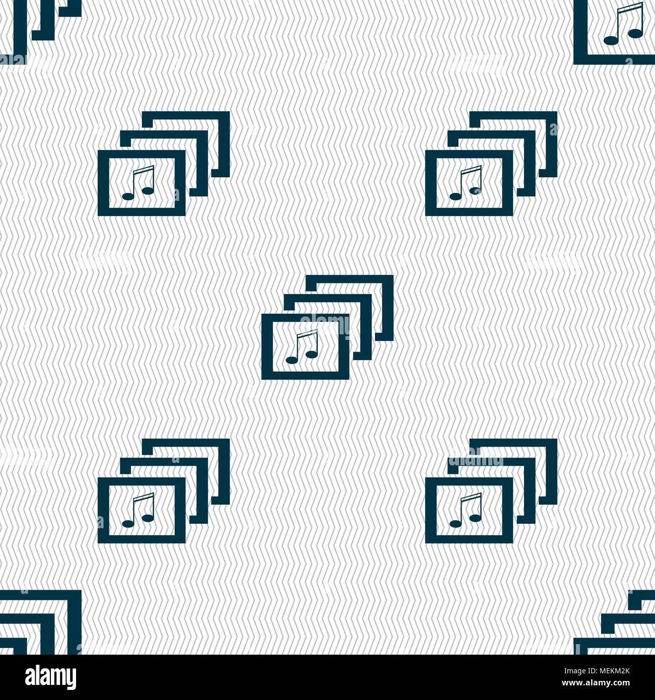 Mp3 music format sign icon. Musical symbol. Seamless abstract ...