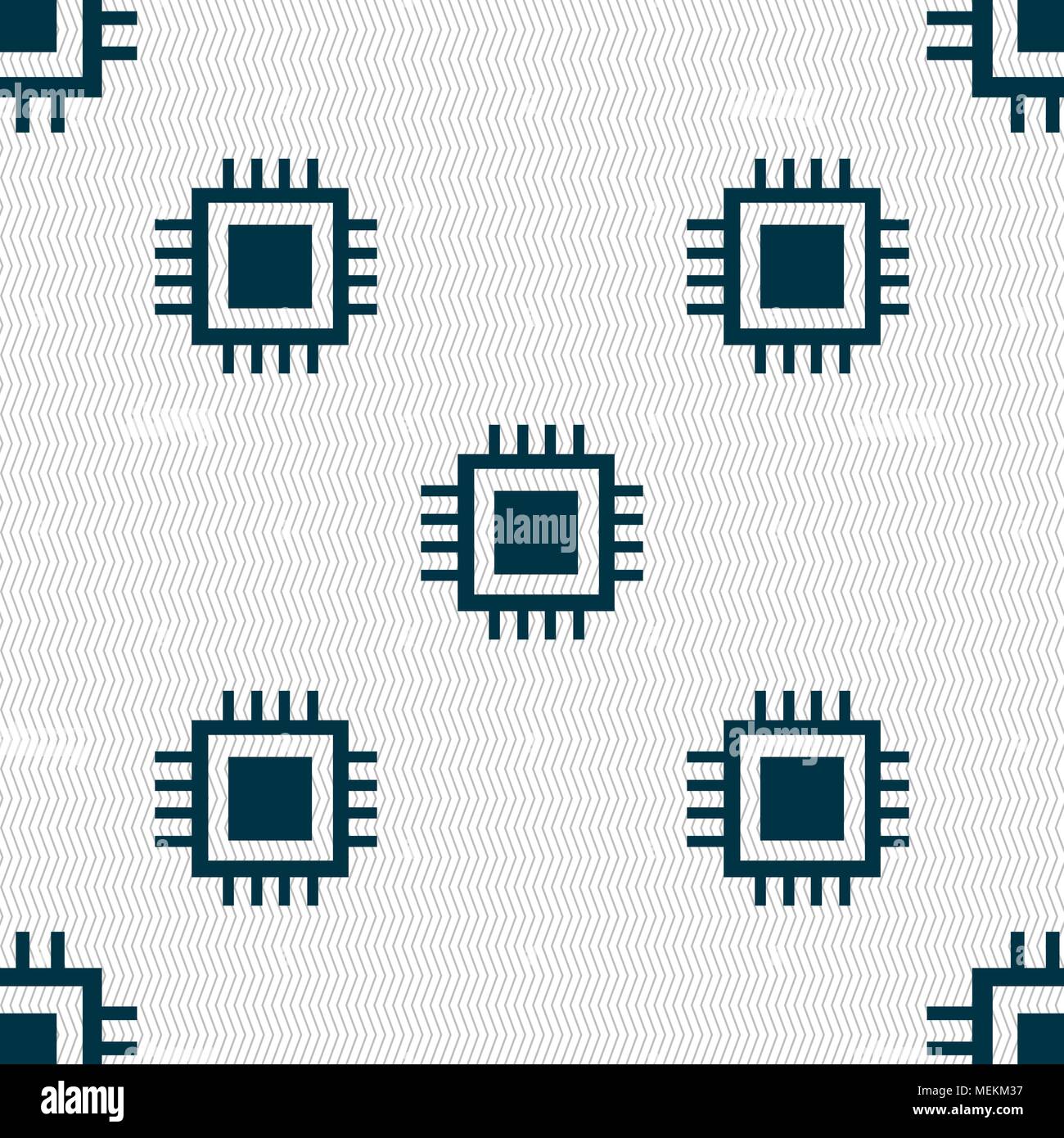 Central Processing Unit Icon. Technology scheme circle symbol. Seamless ...