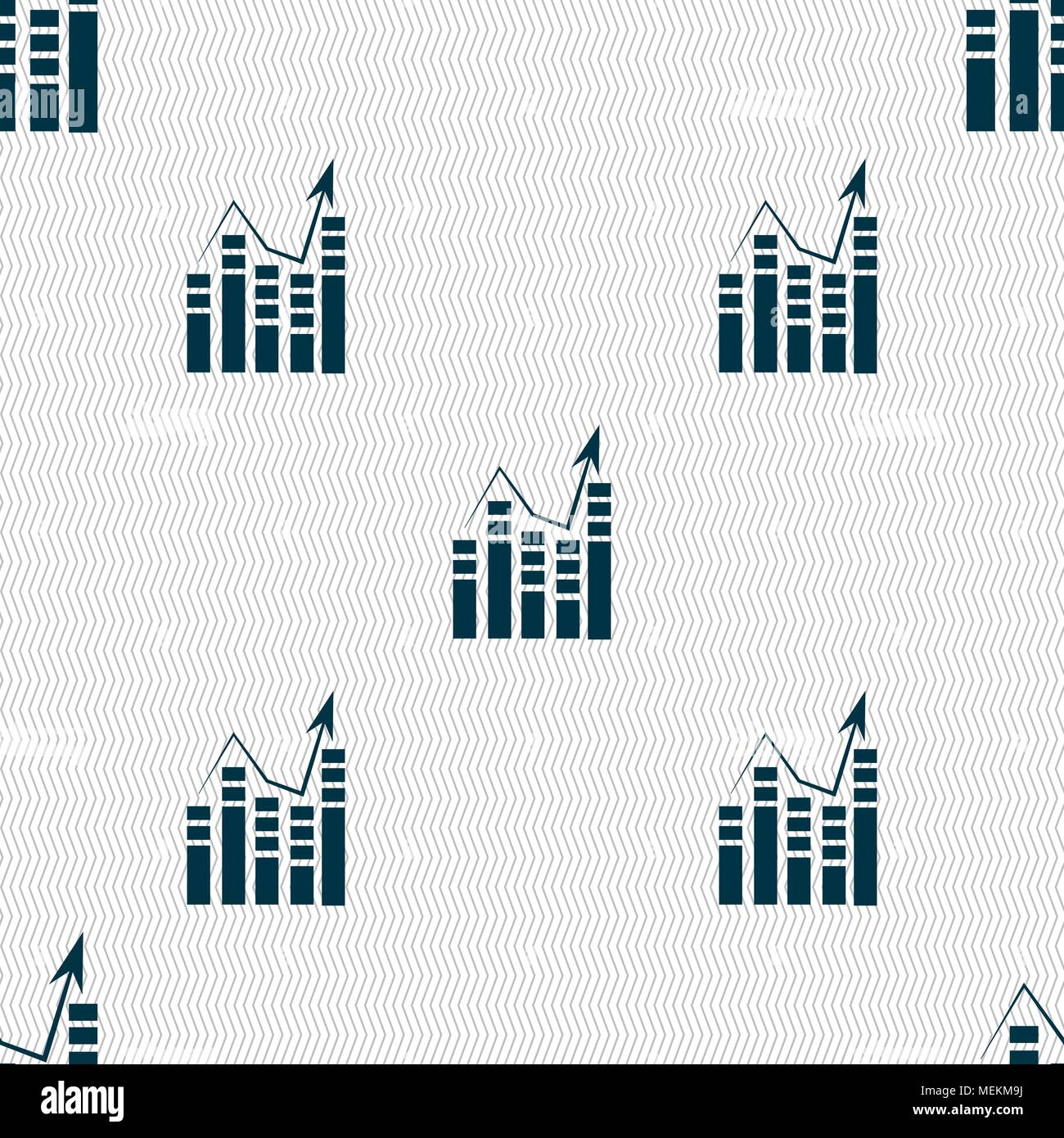 Graph icon sign. Seamless abstract background with geometric shapes ...