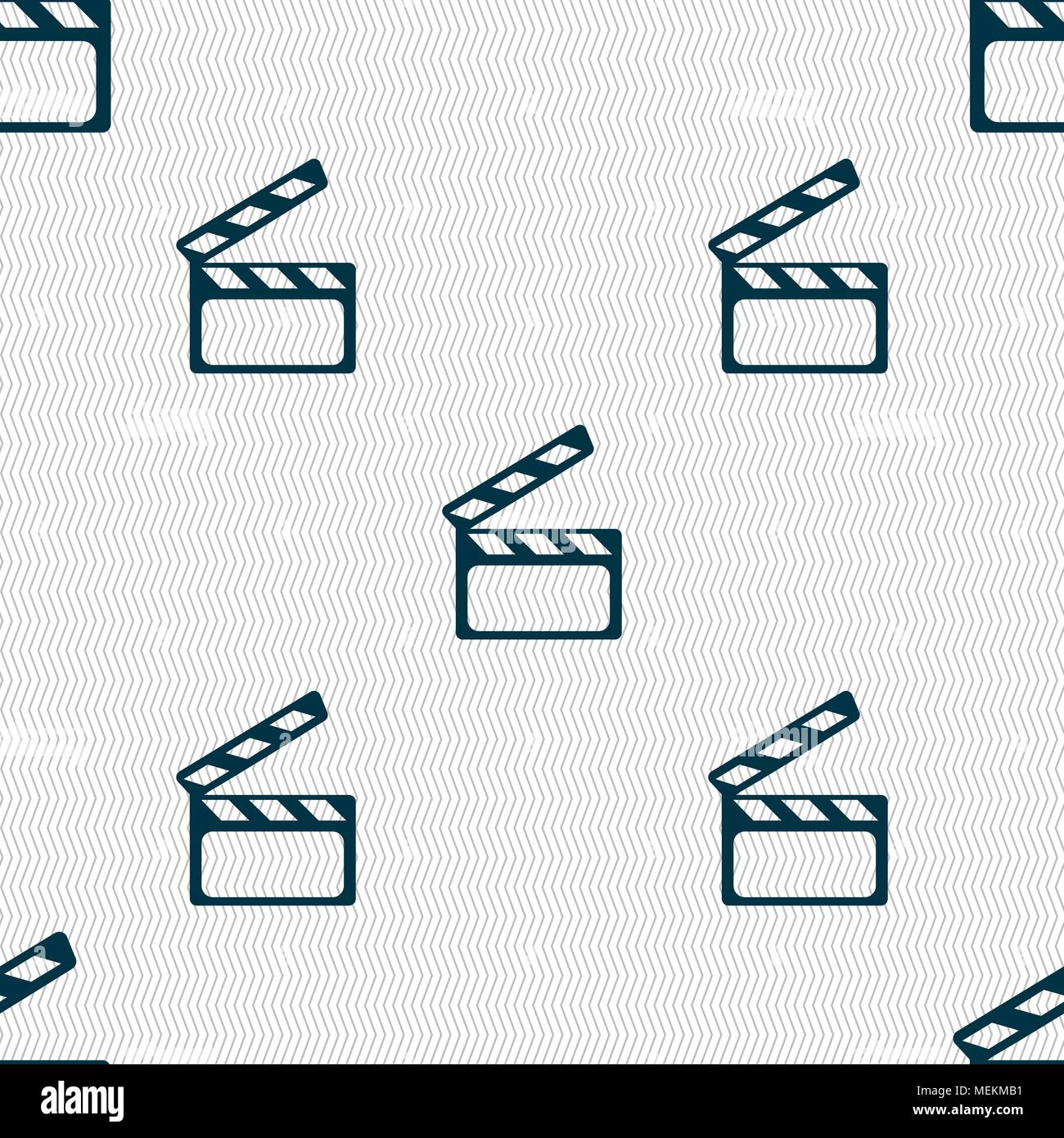 Cinema Clapper sign icon. Video camera symbol. Seamless abstract ...