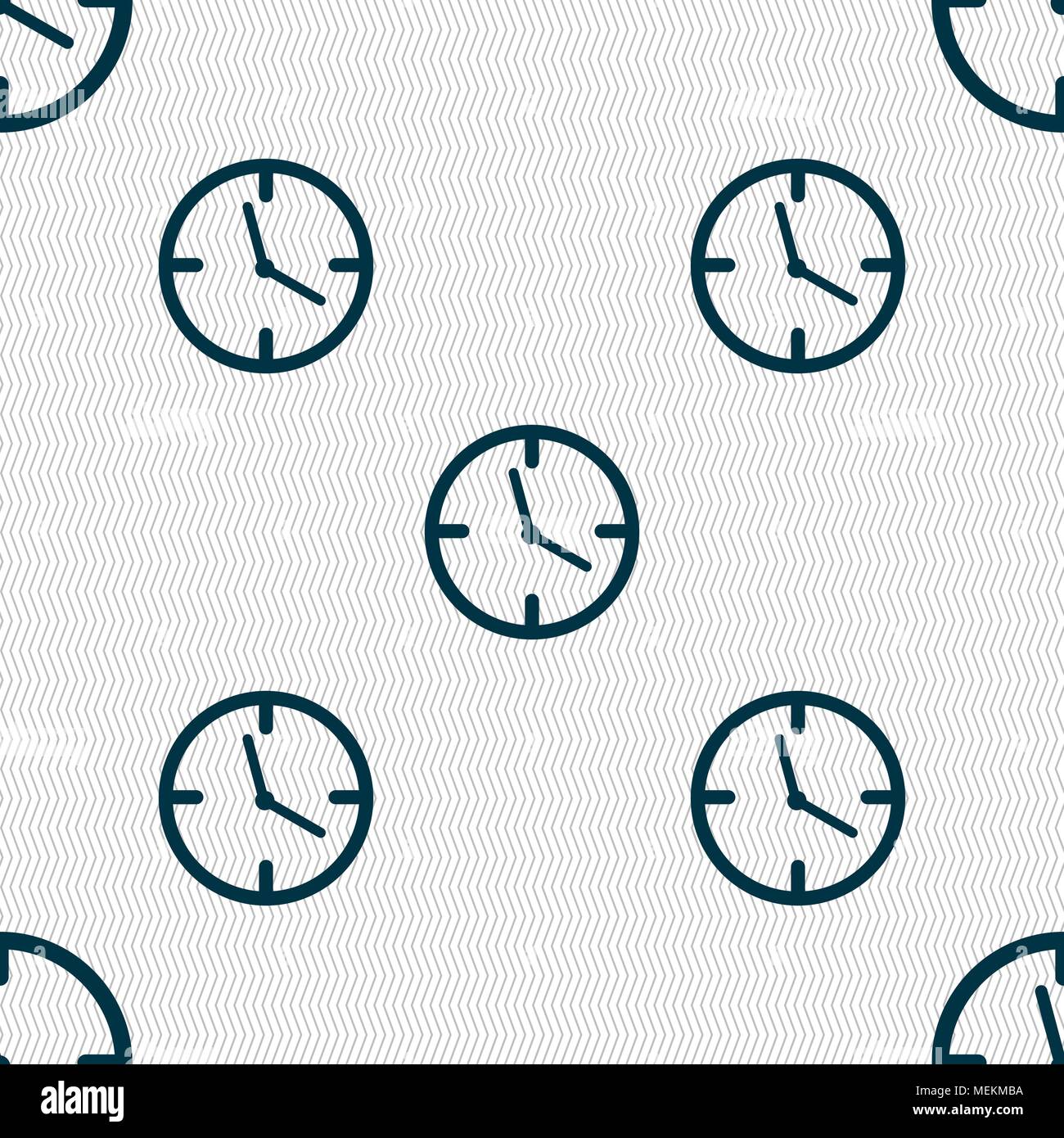 Clock time sign icon. Mechanical watch symbol. Seamless abstract ...